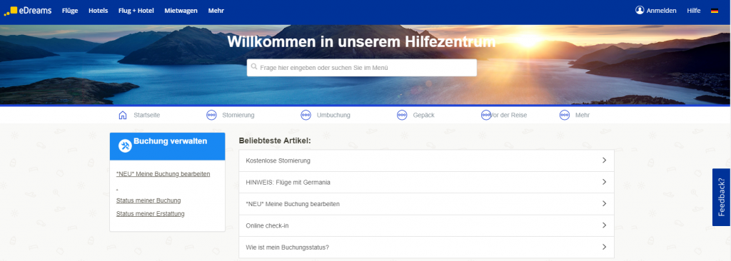 eDreams Kontakt zum Kundenservice